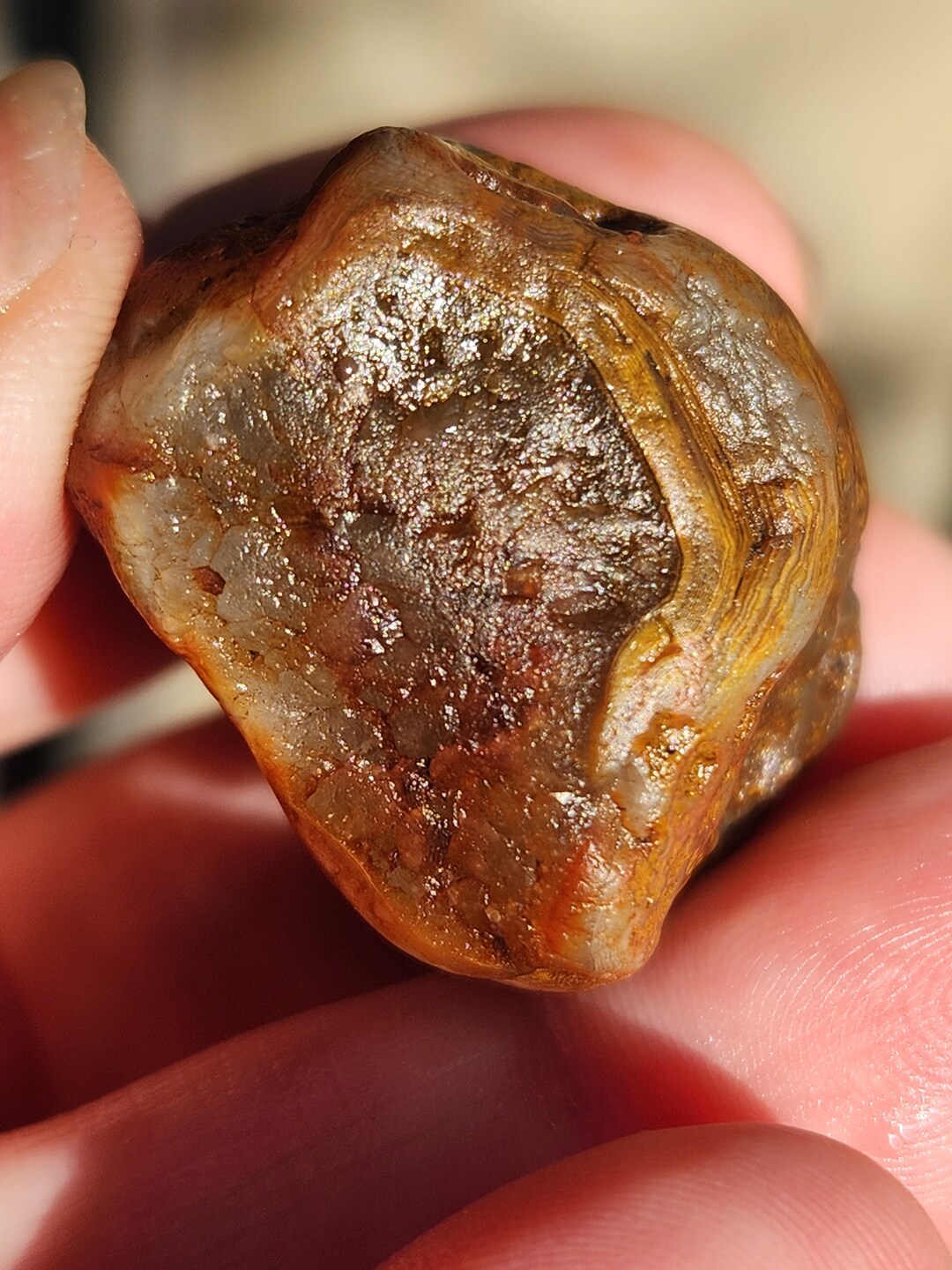 Lake Superior Agate With Quartz Center and Limonite Banding .9 Oz ...