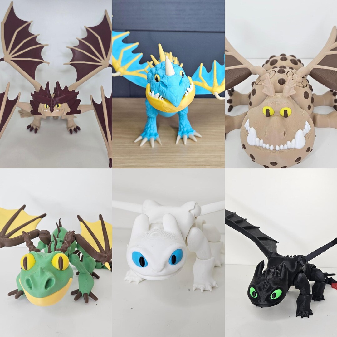 How to Train Your Dragon Bundle | 3D Printed Dragon Toys | 6 Dragon ...