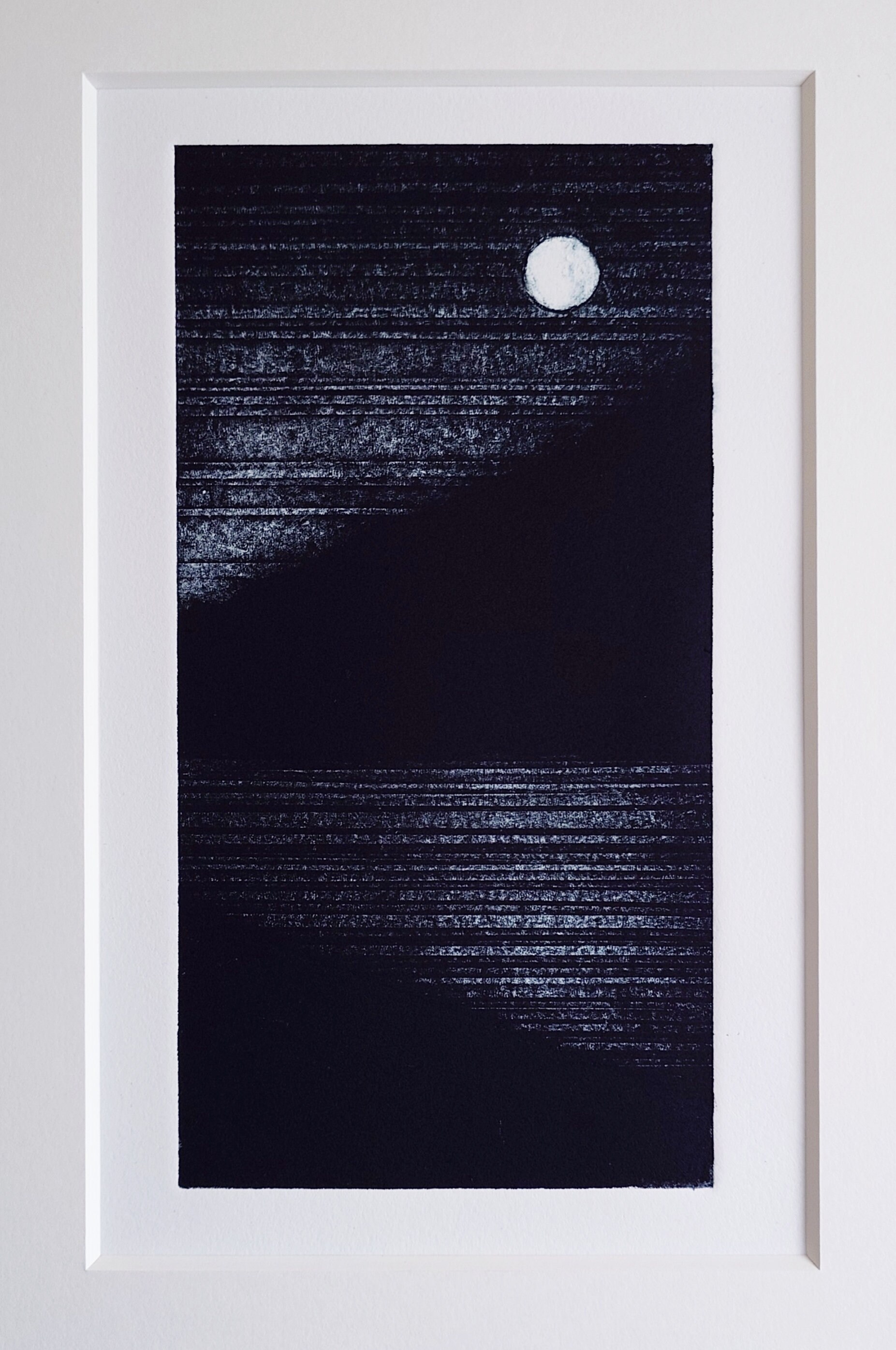 Sea Mountain and Moon Print - Landscape - Seascape - A3 Print ...