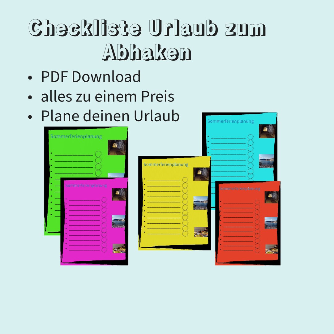 Vacation Checklist to Tick off I Summer Vacation Planner to Print Out I ...