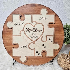 Unity Ceremony Puzzle, Rustic Style Puzzle, Removable Puzzle Pieces ...