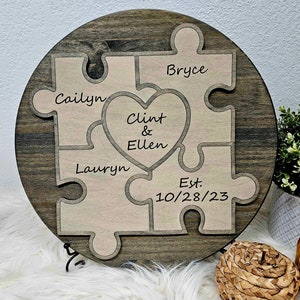 Unity Ceremony Puzzle, Rustic Style Puzzle, Removable Puzzle Pieces ...