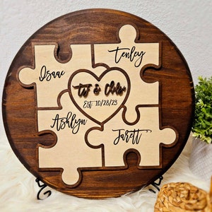 Unity Ceremony Puzzle, Rustic Style Puzzle, Removable Puzzle Pieces ...