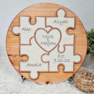Unity Ceremony Puzzle, Rustic Style Puzzle, Removable Puzzle Pieces ...