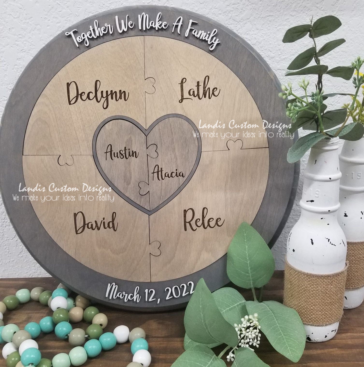 Rustic Unity/ Family Puzzle Blended Family Unity Alternative | Etsy