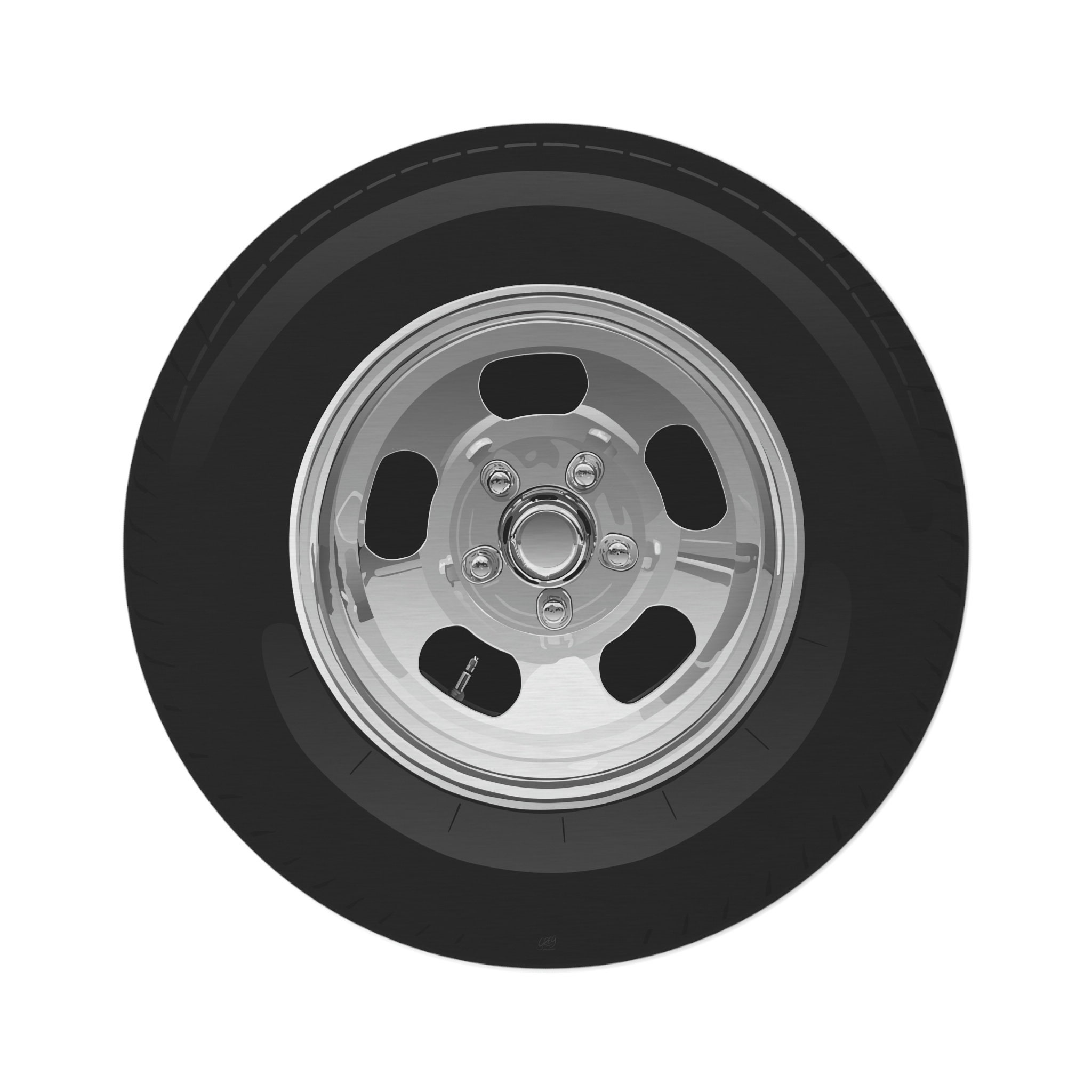 Slotted Mag Wheel 60 60 Round Rug, Garage Rug, Dealership Rug, Car Game ...