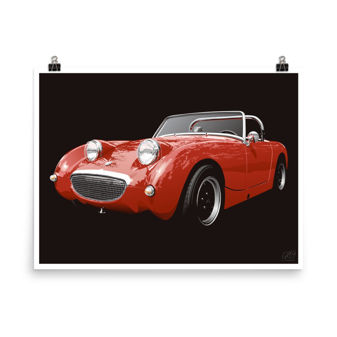 Austin Sprite Poster, Austin Healey Bugeye Sprite - Etsy