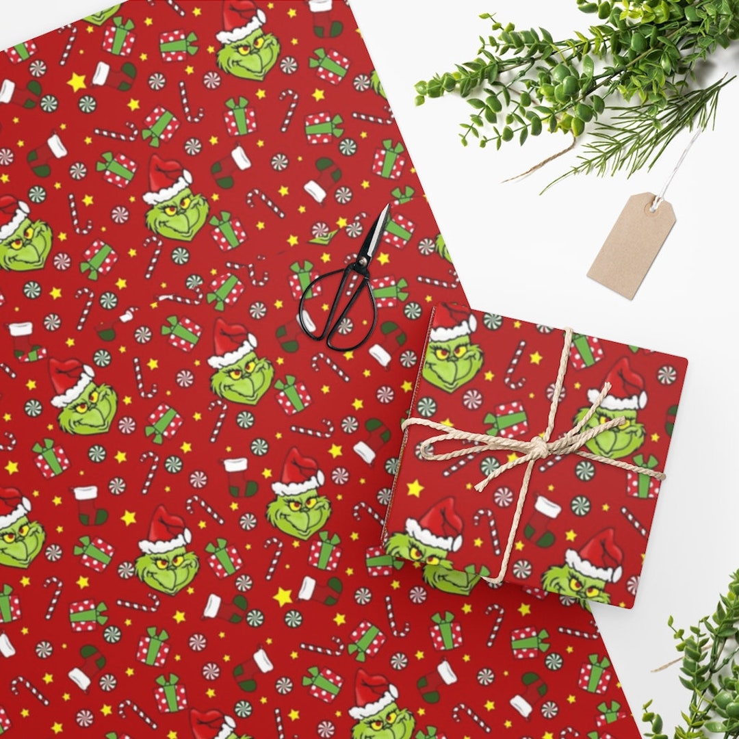 Grinch Christmas Wrapping Paper Grinchmas Gift Wrap Bah - Etsy