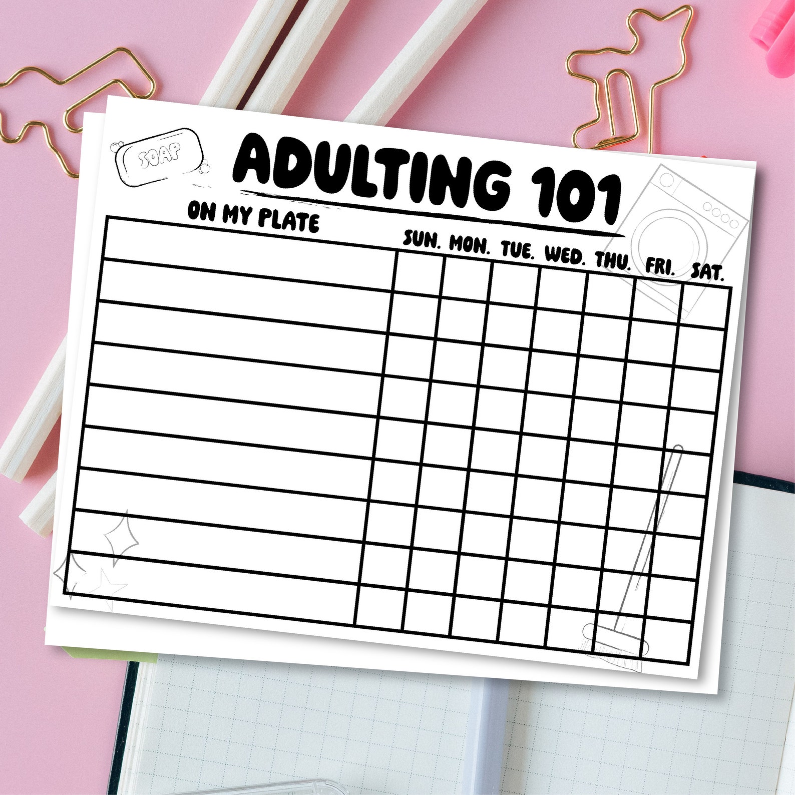 Adulting Chore Chart | Reward Chart for Adults| Chore Chart for Adults ...