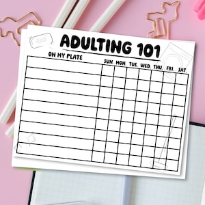 Adulting Chore Chart | Reward Chart for Adults| Chore Chart for Adults ...
