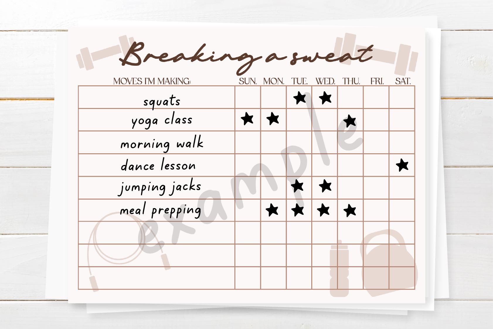 Gym Reward Chart | Workout Tracker Chart |weight Loss Reward Chart ...