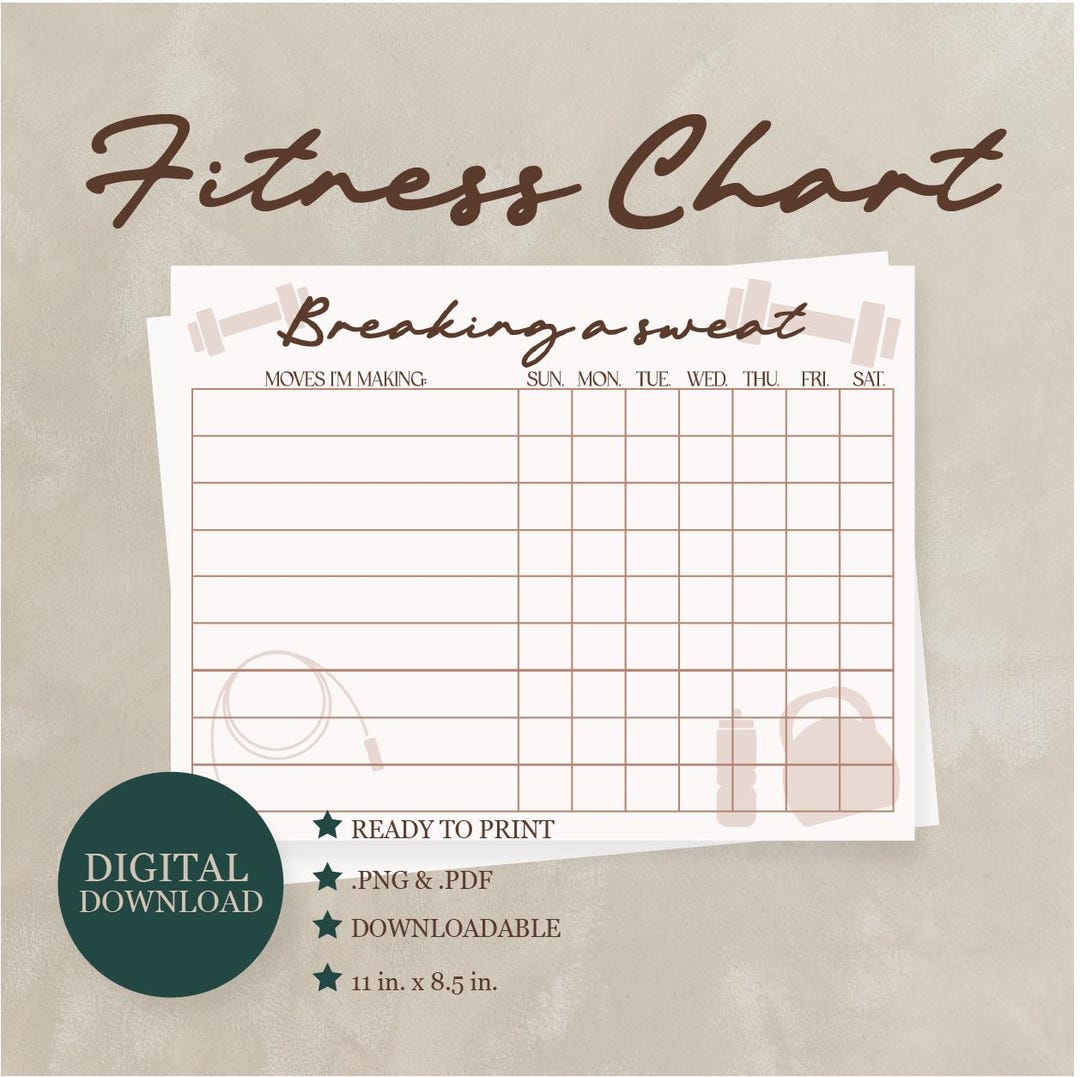 Gym Reward Chart | Workout Tracker Chart |weight Loss Reward Chart ...