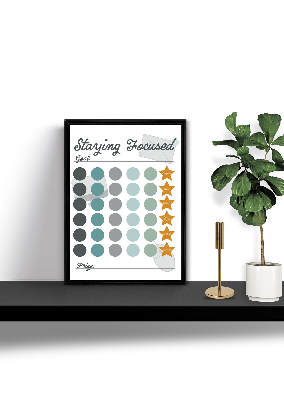 Gray Work From Home Reward Chart Focus Chart Reward Chart for Teen ...