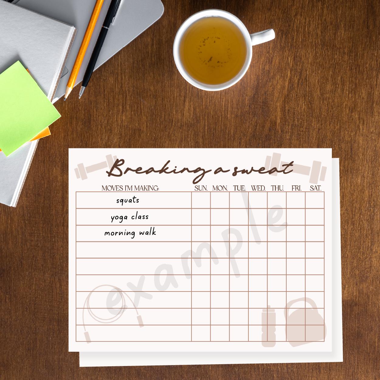 Gym Reward Chart | Workout Tracker Chart |weight Loss Reward Chart ...