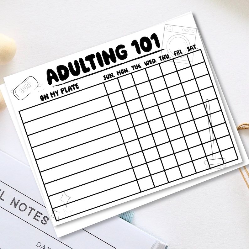 Adulting Chore Chart | Reward Chart for Adults| Chore Chart for Adults ...