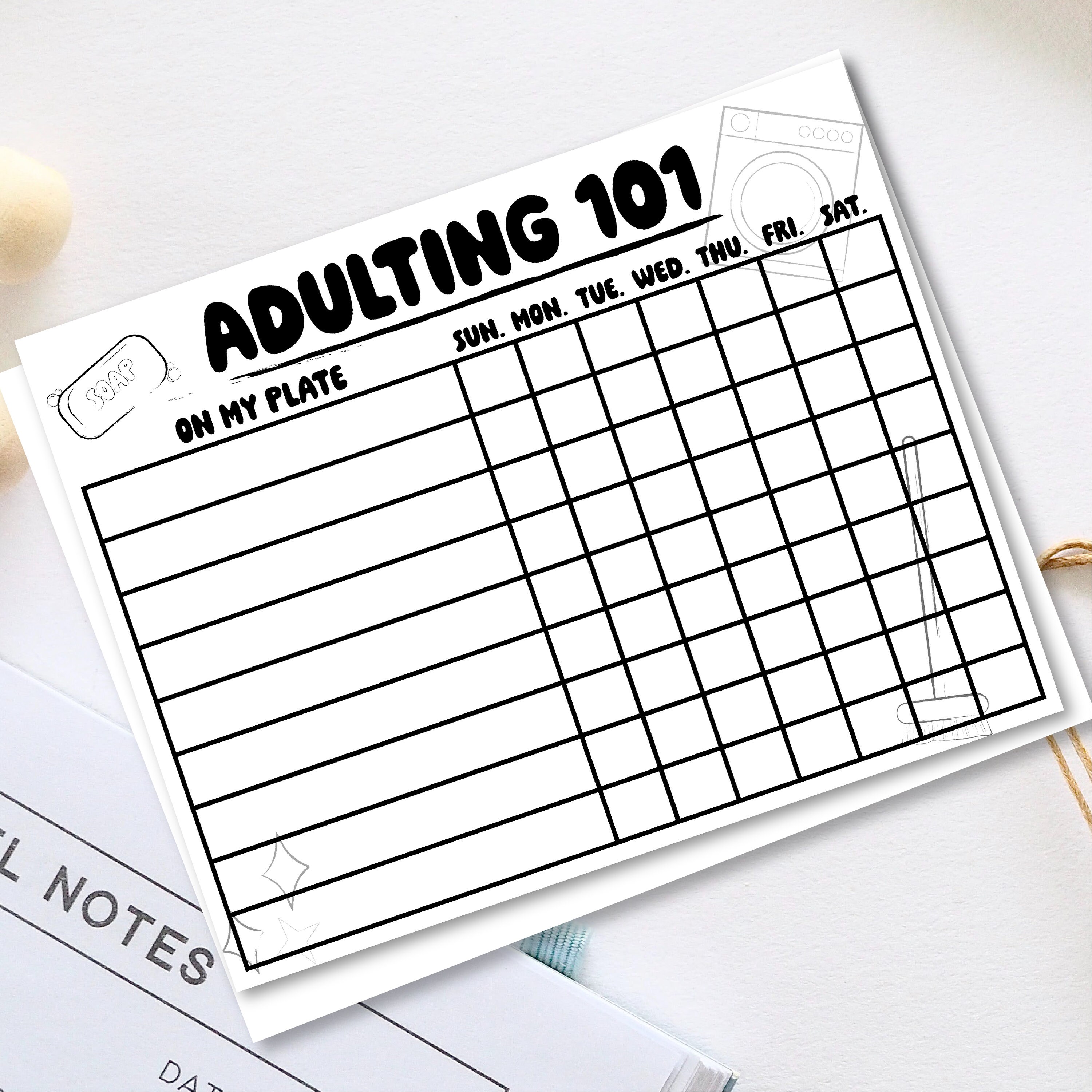 Adulting Chore Chart | Reward Chart for Adults| Chore Chart for Adults ...