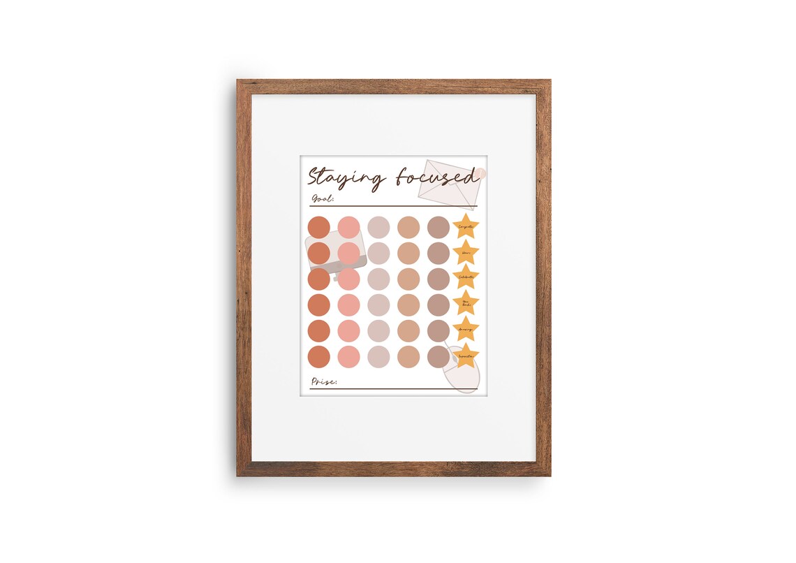 Work From Home Reward Chart | Focus Chart | Reward Chart for Teens ...