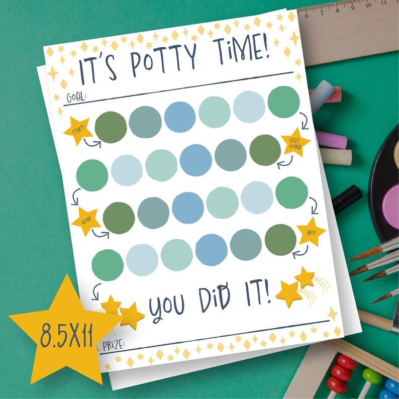 Potty Training Reward Chart | Potty Chart | Potty Reward Chart | Reward ...