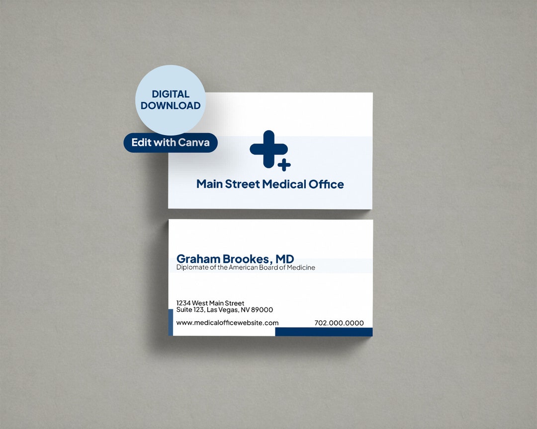 Editable Medical Business Card | Printable Doctor Business Card | Print ...
