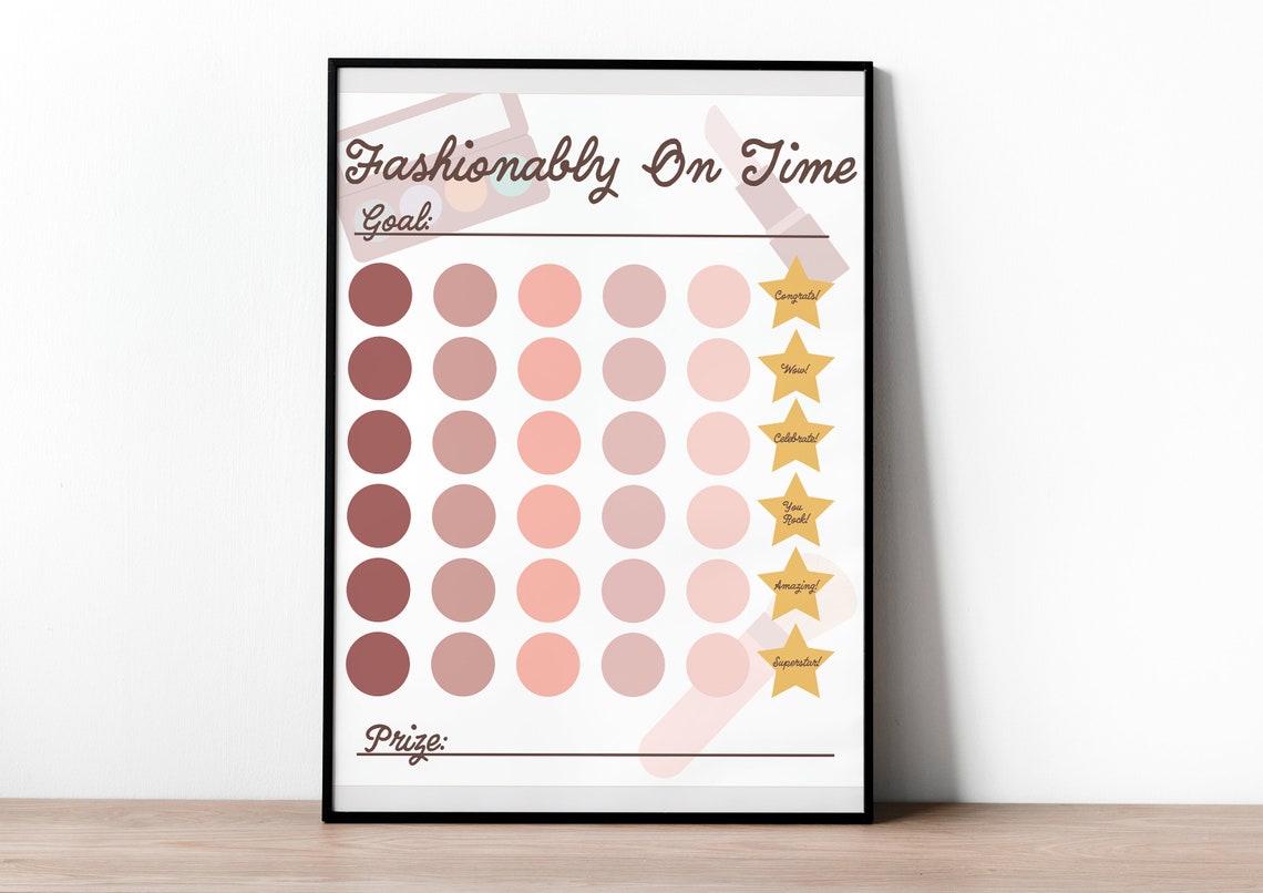 On-time Reward Chart | Reward Chart for Teens| Reward Chart for Adults ...