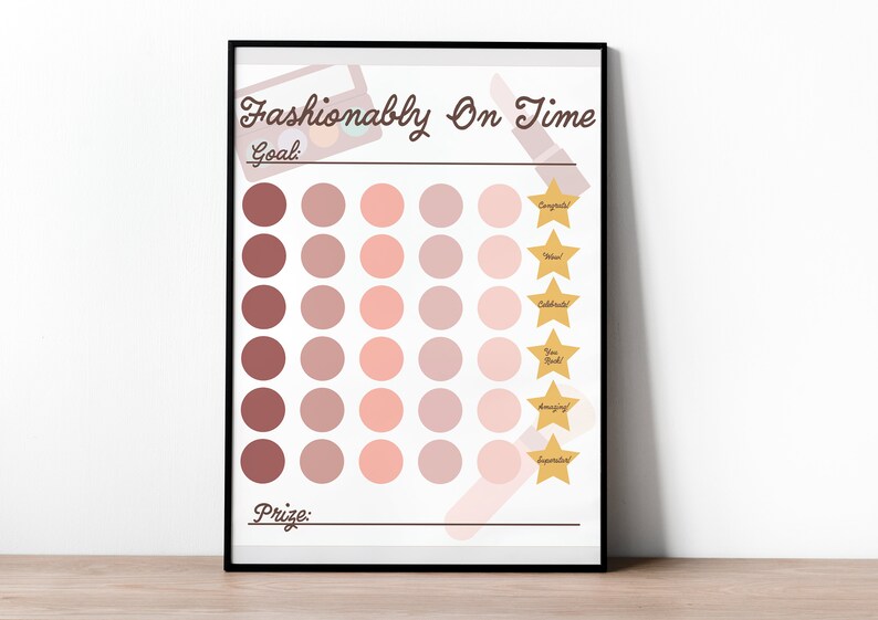 On-time Reward Chart | Reward Chart for Teens| Reward Chart for Adults ...