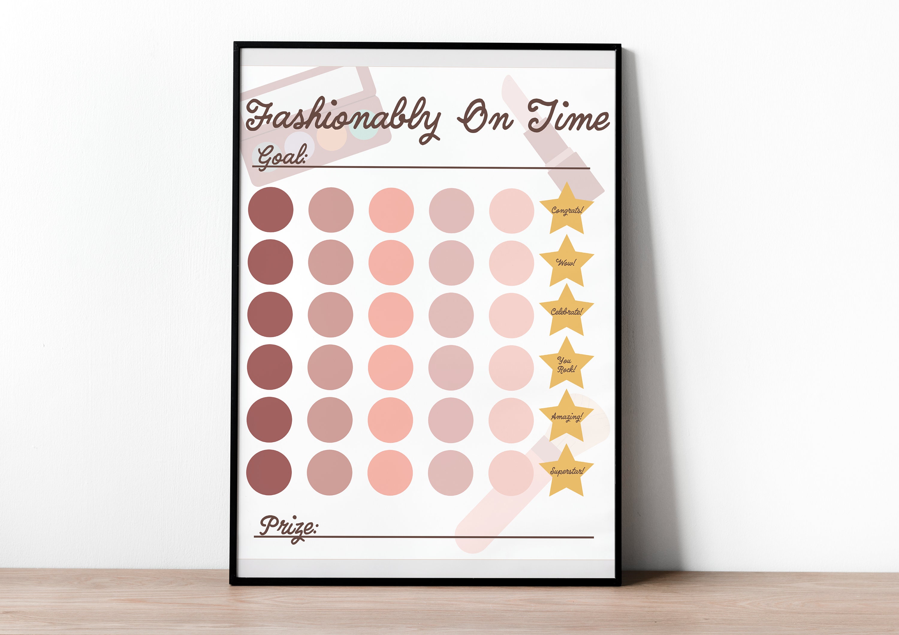 On-time Reward Chart | Reward Chart for Teens| Reward Chart for Adults ...