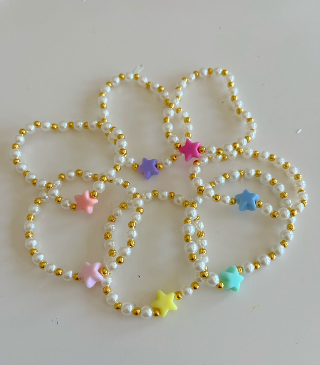 Gold Star Pearl Bracelets - Etsy