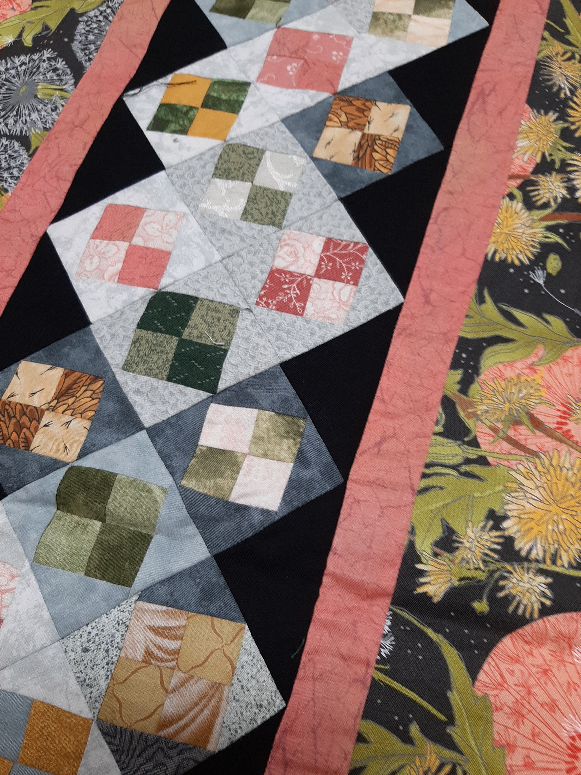 Nighttime Dandelions Quilt Top With Backing and Binding Materials. - Etsy