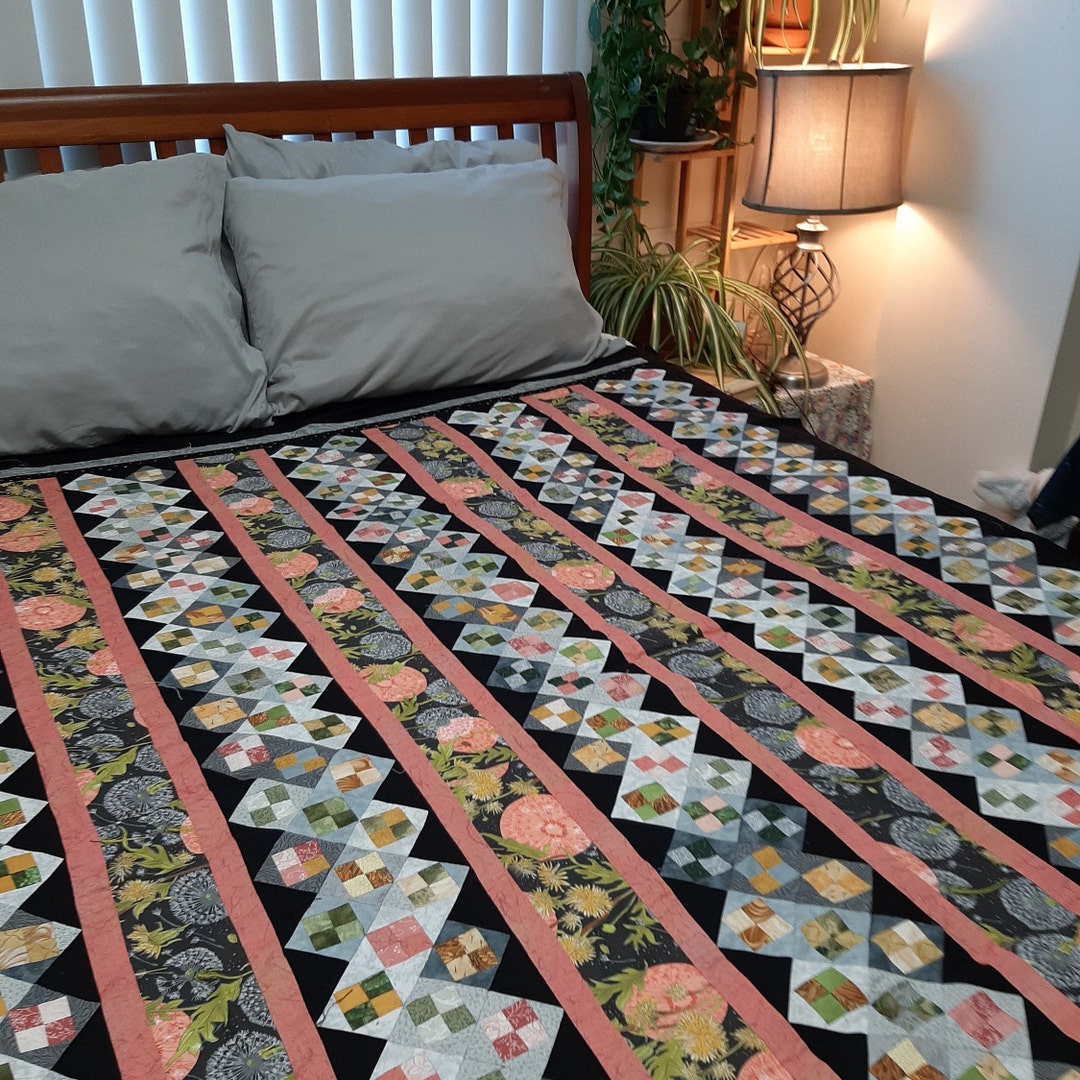 Nighttime Dandelions Quilt Top With Backing and Binding Materials. - Etsy