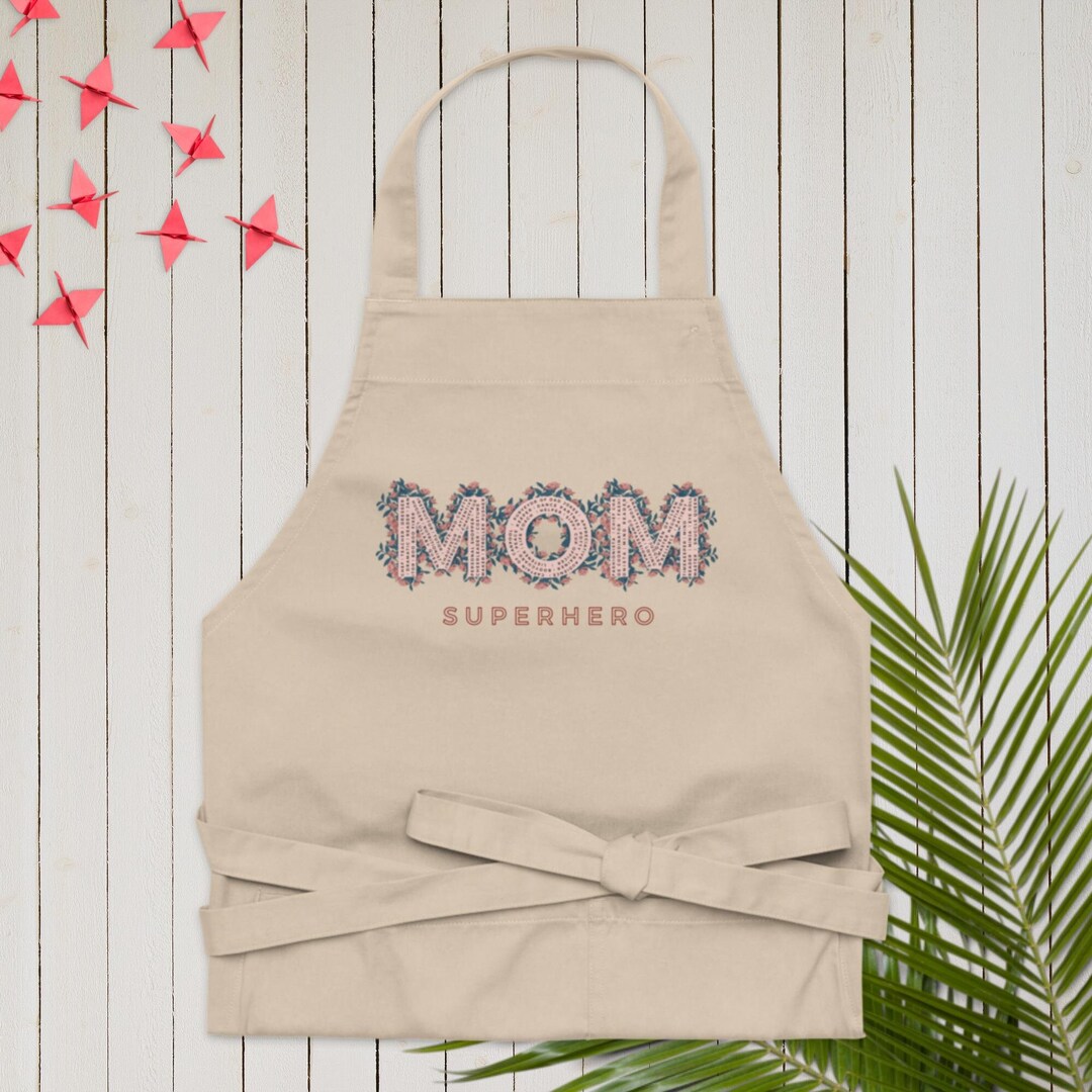 MOM Superhero Apron, Cute Apron, Apron for Women, Chef Apron, Apron ...