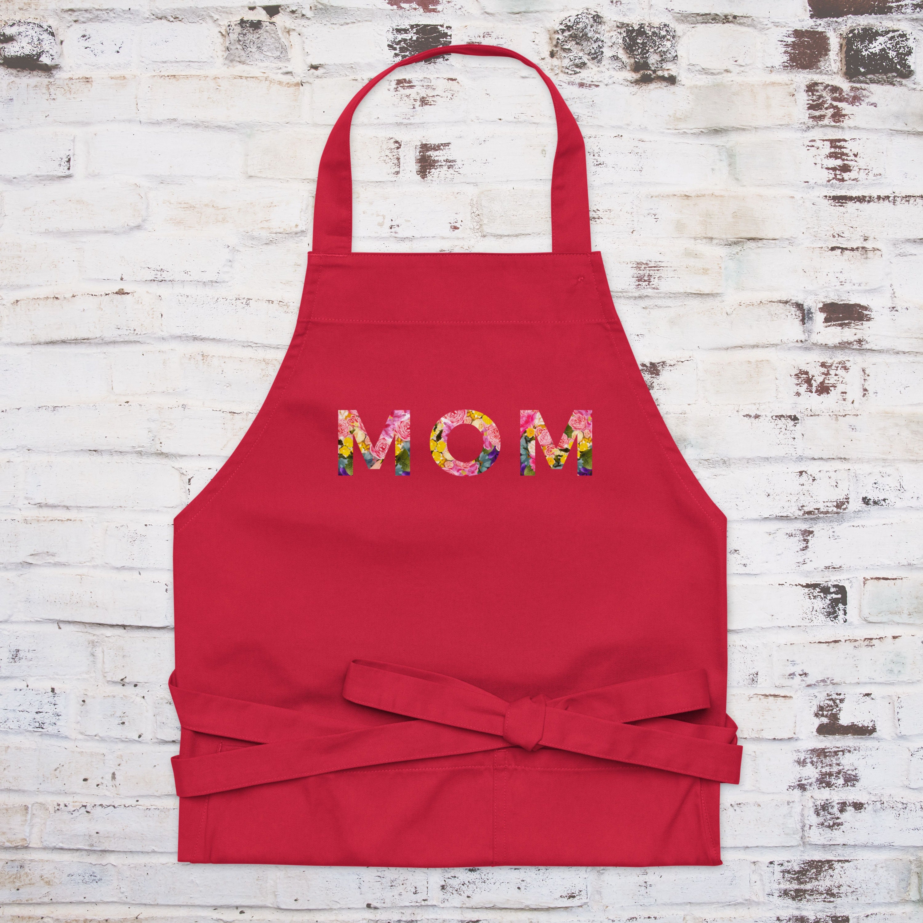 Mom Apron Floral, Cute Apron, Chef Apron, Artist Apron, Chef Apron for ...