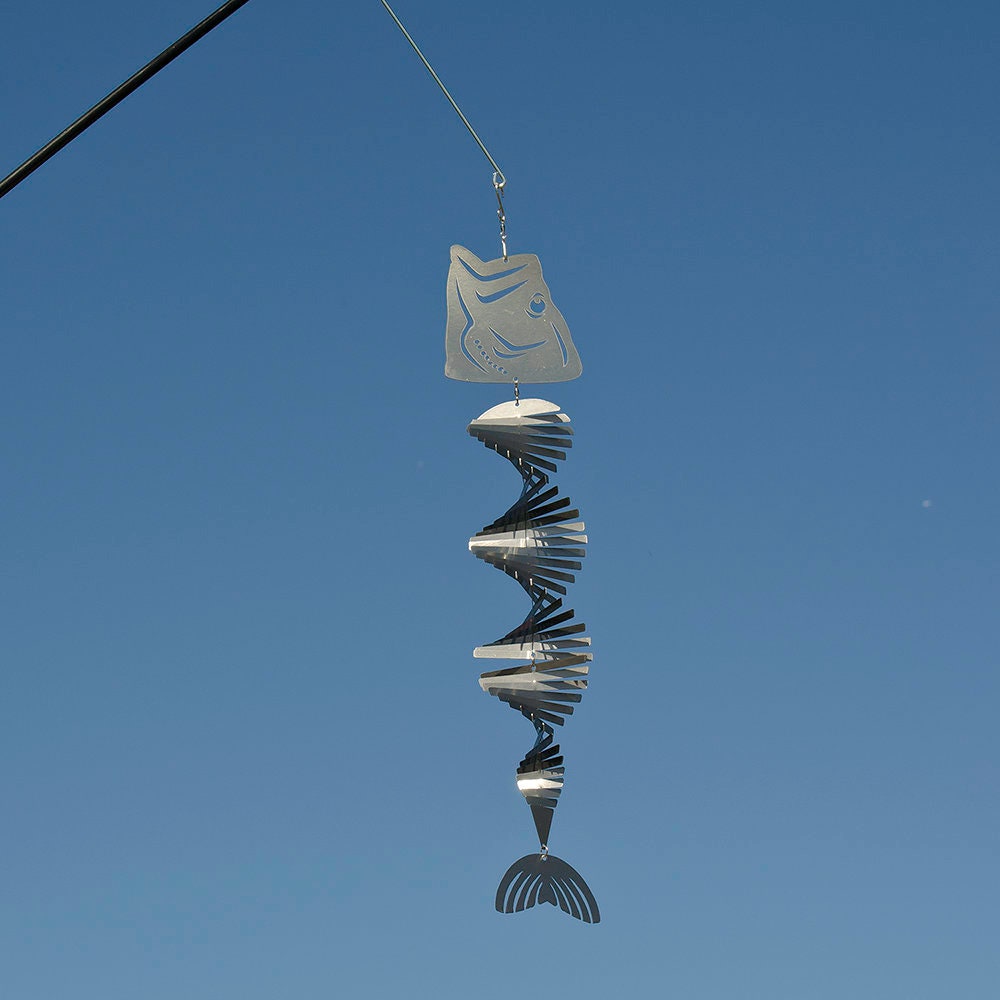 Stainless Steel Shimmering Fish Helix Wind Spinners - Etsy