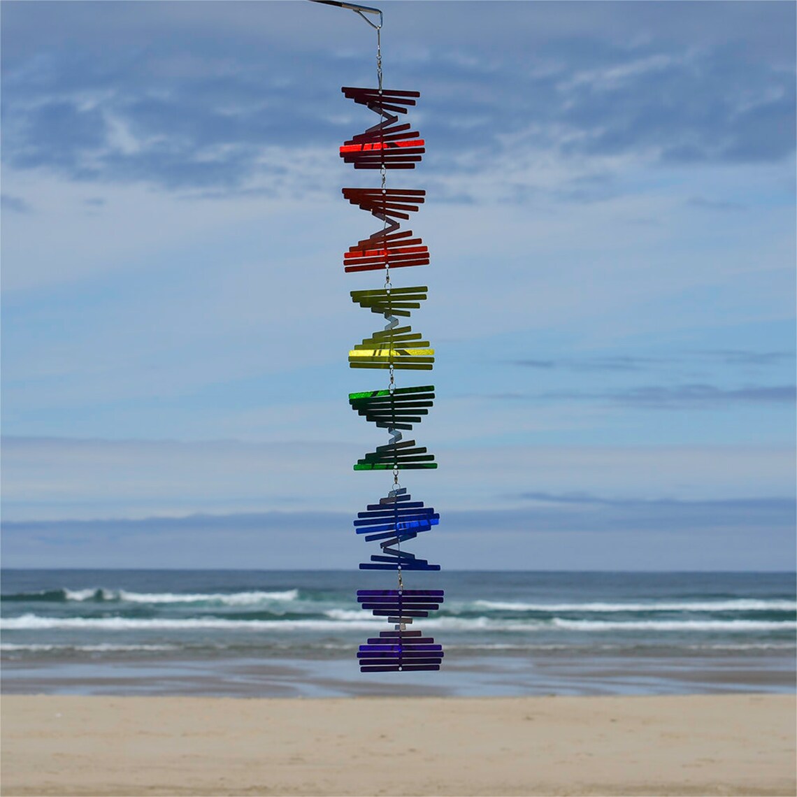 Stainless Steel Stacked Shimmering Helix Wind Spinner | Etsy