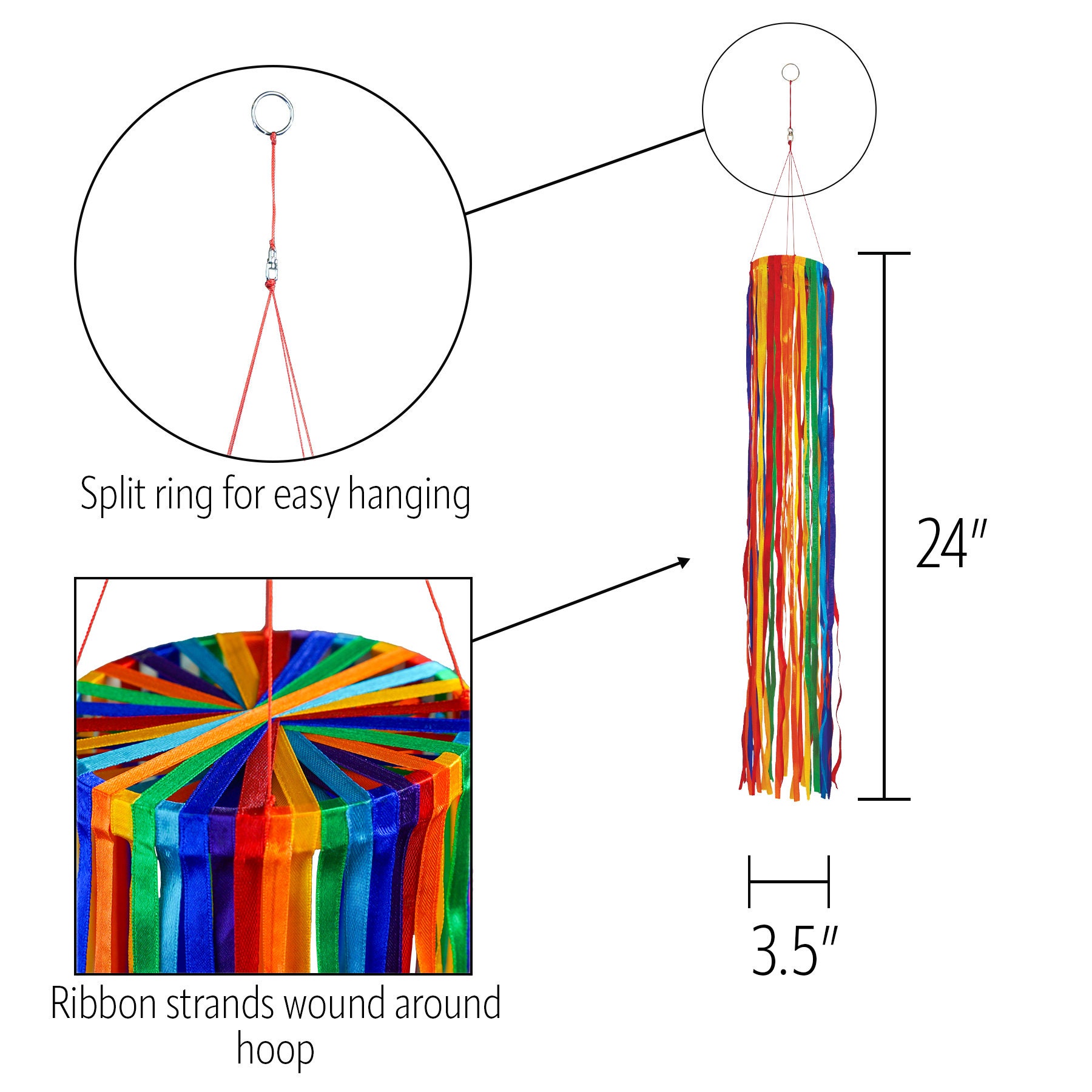 24-inch Rainbow Ribbon Windsock - Etsy