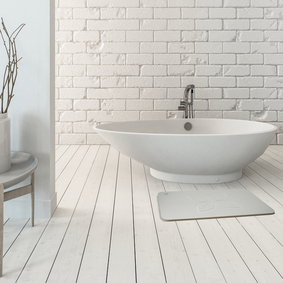 Diatomaceous Earth Stone Mat, Modern Bath Mat, Anti-slip Bath Mat ...