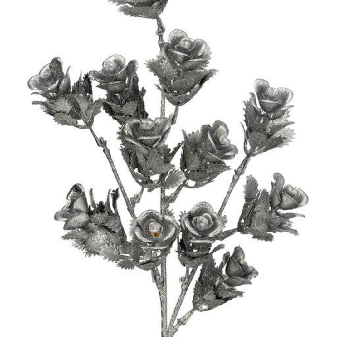Metallic Silver Rose Spray - Etsy
