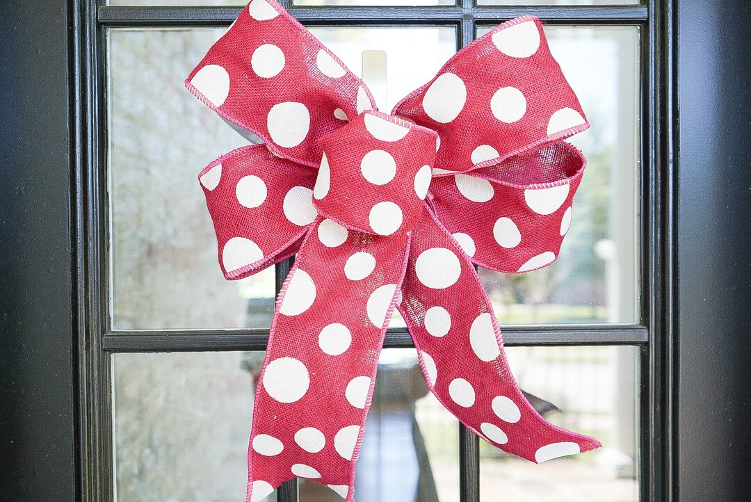 Polka Dot Bows, Everyday Bow, Front Door Bow, Wreath Bow, Door ...
