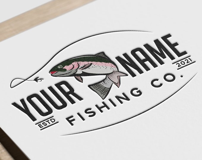 Custom Fishing Logo Design Add Your Own Name Design - Etsy