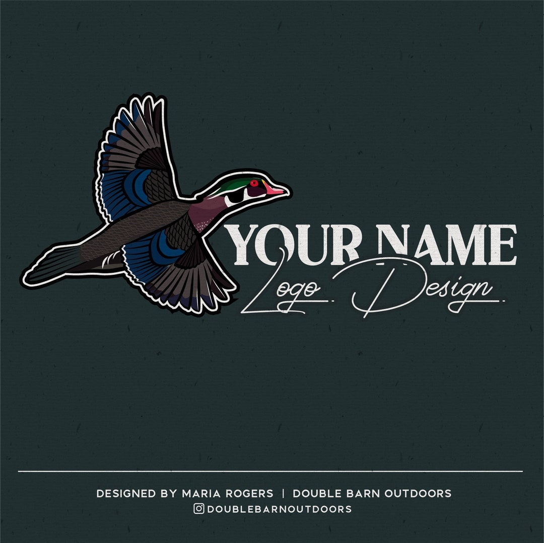 Custom Wood Duck Logo Design | Add Your Own Name Design | Hunting Logo ...