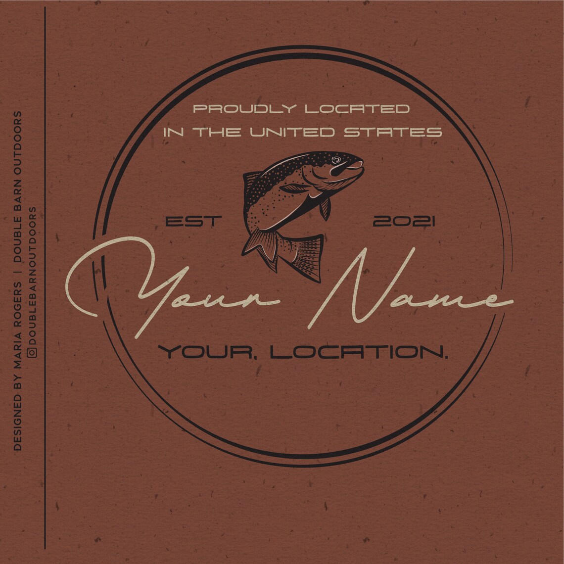 Custom Fishing Logo Design Add Your Own Name Design Trout Fishing Logo ...
