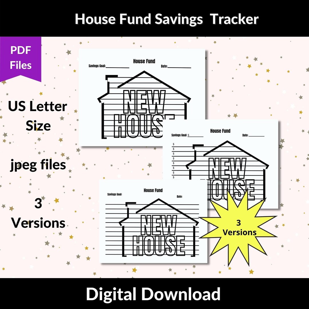 Printable Home Savings Tracker.house Savings Tracker.savings Challenge ...