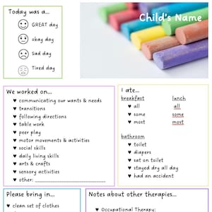 Daily Session Notes **editable Template** - Etsy