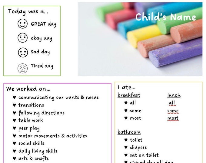 Daily Session Notes **editable Template** - Etsy