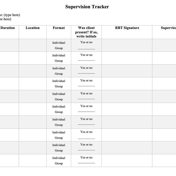 Bcba Supervision and Fieldwork Tracker - Etsy Ireland Bcba Supervision and Fieldwork Tracker - Etsy Ireland