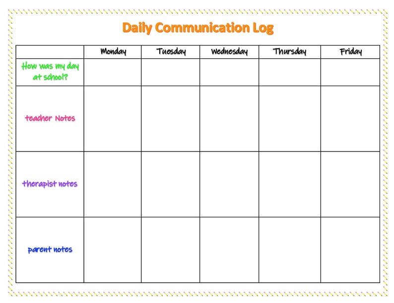 Parent-teacher-therapist Communication Log **EDITABLE** - Etsy