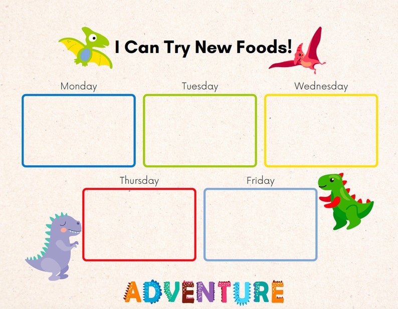 Trying New Foods Tracker for Kids - Etsy