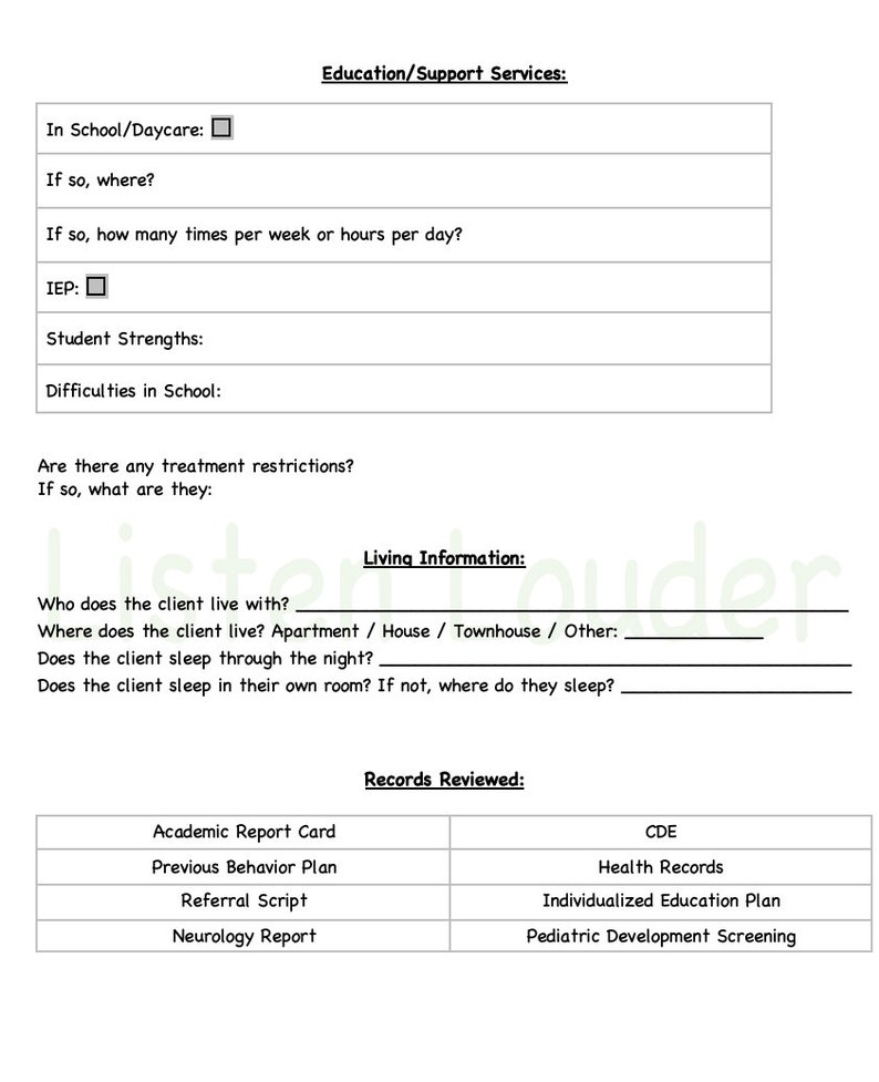Functional Behavior Assessment (FBA) Editable Template - Etsy