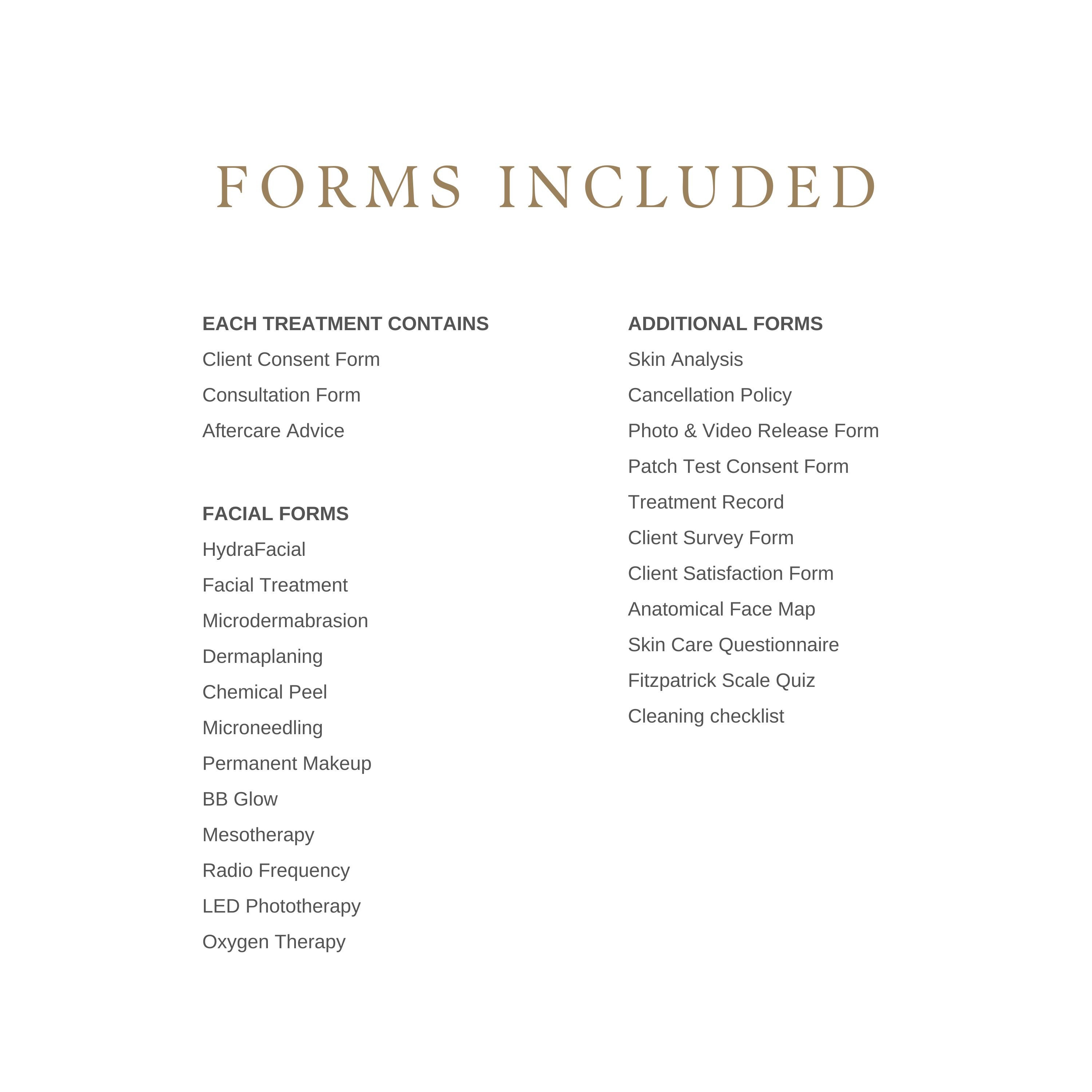 Facial Forms Canva Editable Forms Salon Beauty Therapy Esthetician ...