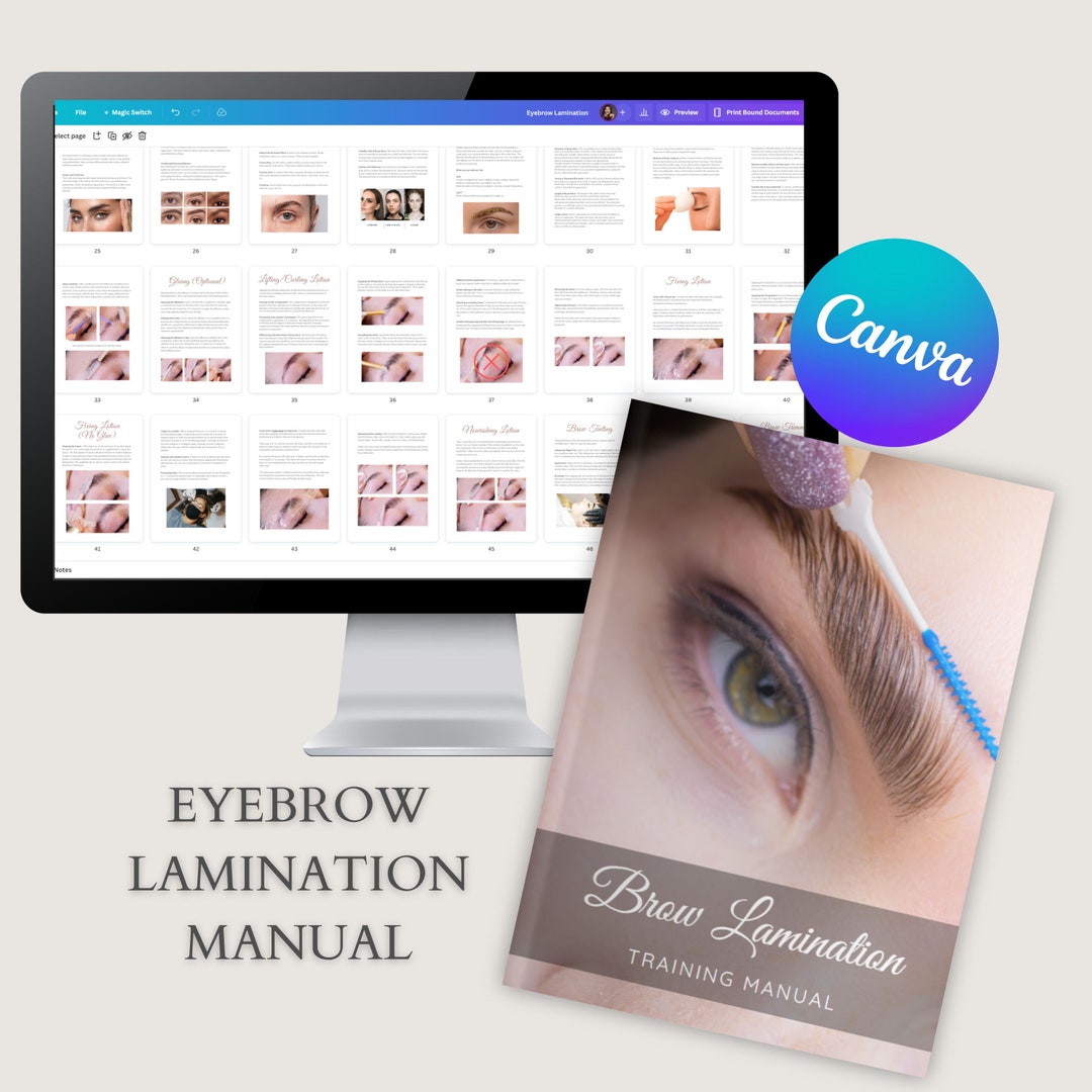 Brow Lamination Canva Editable Manual Tutorial Course Training Template