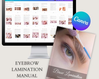 Brow Lamination Printable Manual Template Training Canva Editable Course Ebook Tutorial Lesson ...